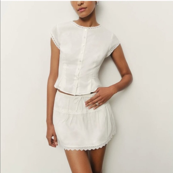 Reformation | Skirts | Reformation Tavia Skirt Size 2 White | Poshmark